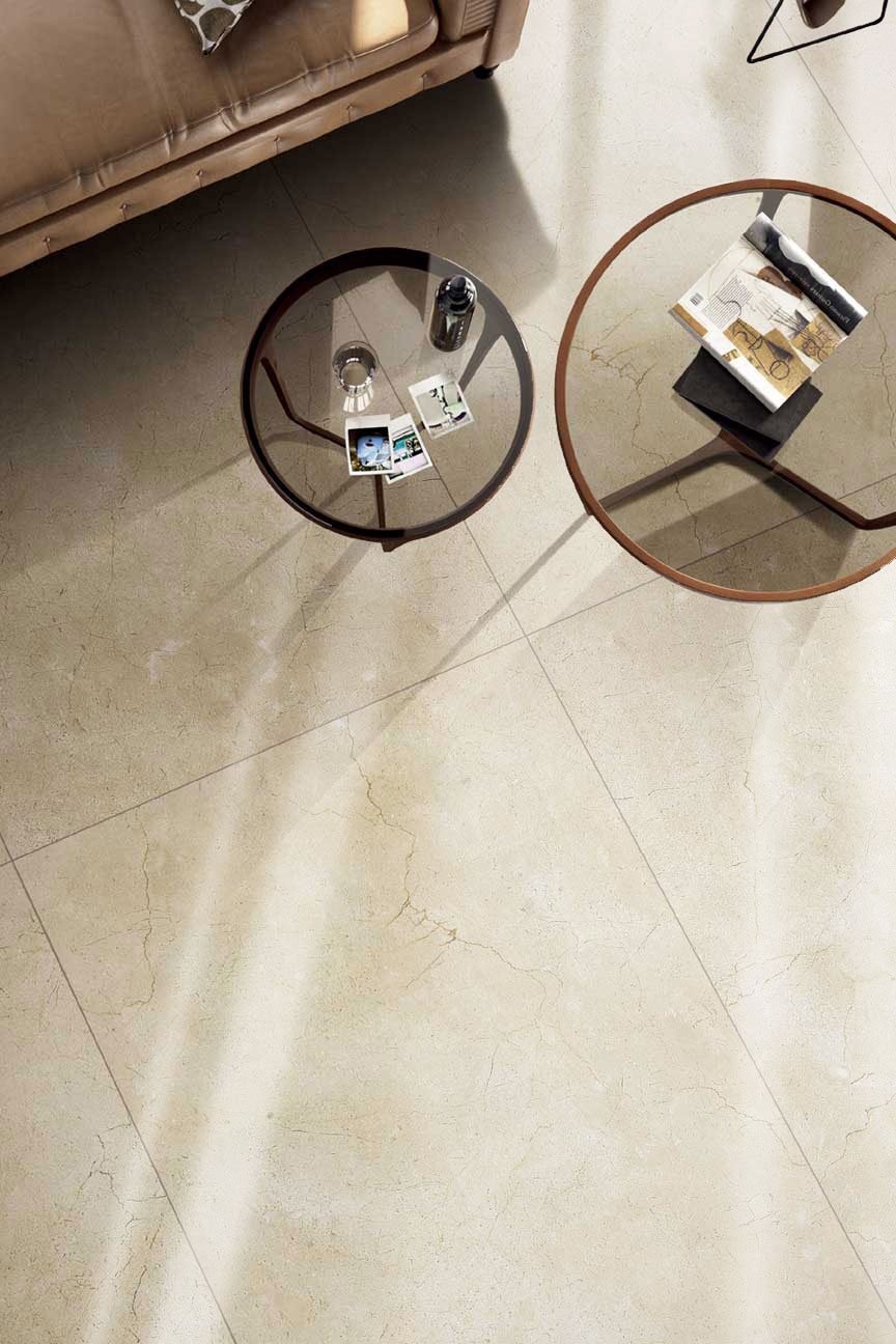 Floor And Wall Python Crema Marfil Marble Effect in Gloss - Tiles at ...