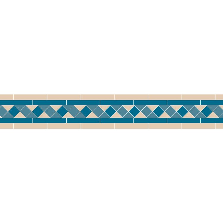 Original Style Joyce Blue and Pugin Blue Victorian Floor Border Pattern ...