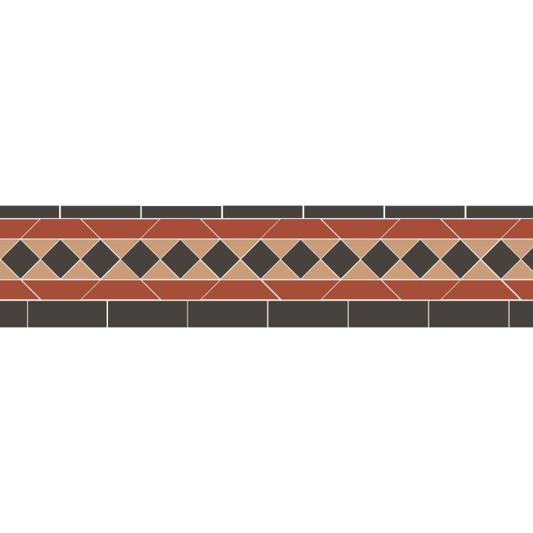 Original Style Keats Black Red and Buff Victorian Floor Border Pattern ...