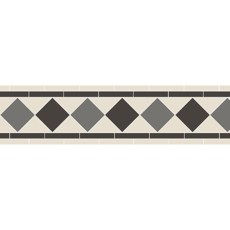 Original Style Melville Black and Revival Grey Victorian Floor Border ...
